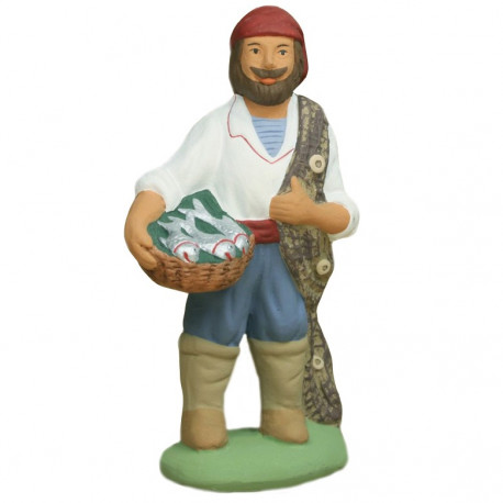 Santon Pêcheur au filet 6-7 cm